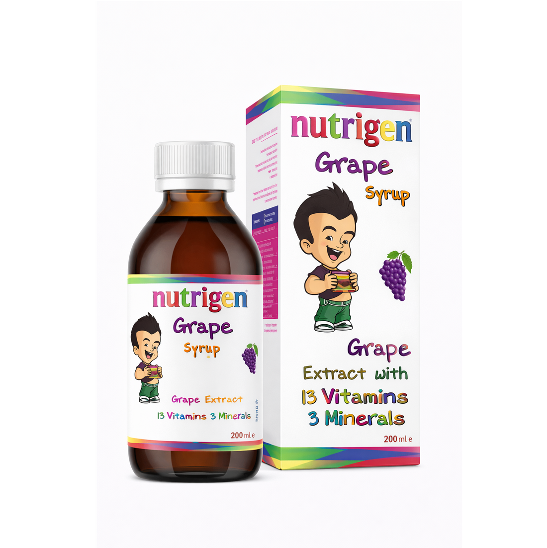 Nutrigen Grape Syrup (Grape Extract) – 13 Vitamins + 3 Minerals – 200 ...